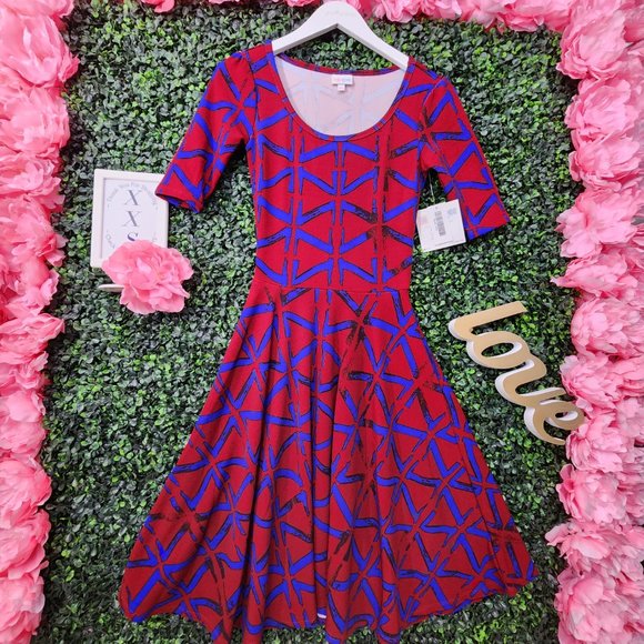 LuLaRoe | Dresses | Xxs Nicole Fit Flare Swing Dress | Poshmark